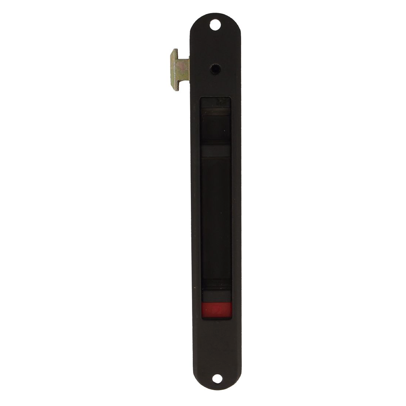 Round edge aluminum mortise closure with black finish for windows