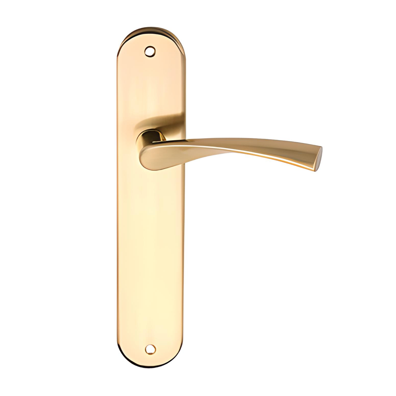 Handle with oval zamak plate in satin gold finish '136'
