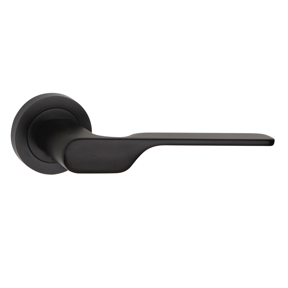 Elegant zamak handle in black finish model 640 for doors